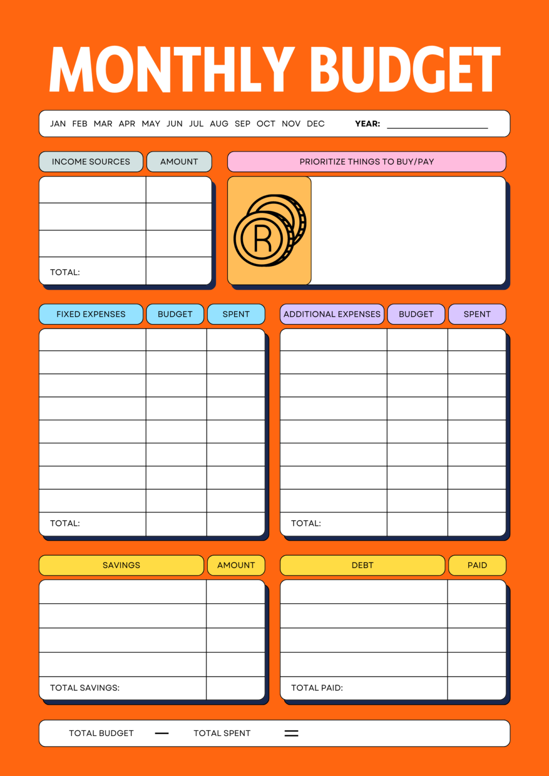 Monthly Budget Template - Arcadia Finance
